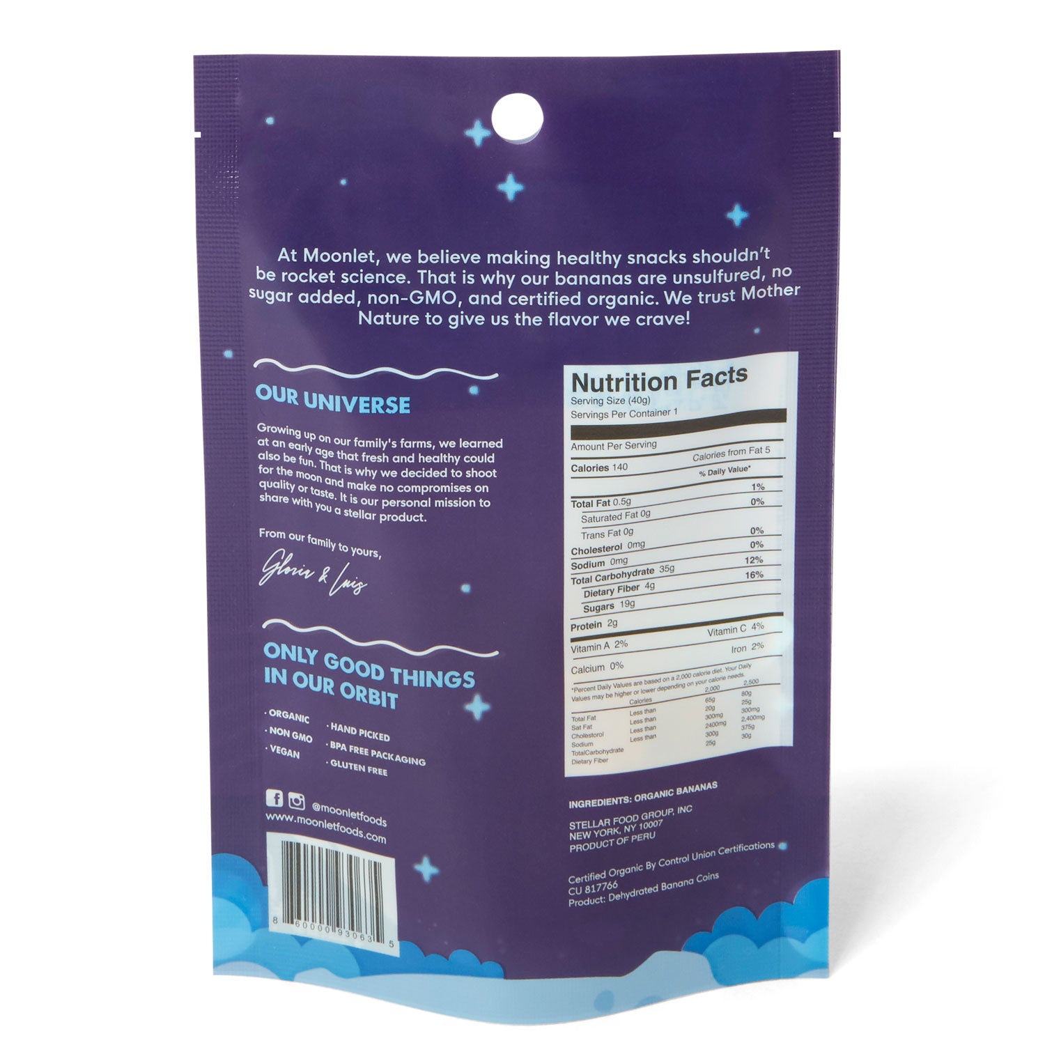 Healthy Snacks | Organic Dried Banana | Moonlet Foods